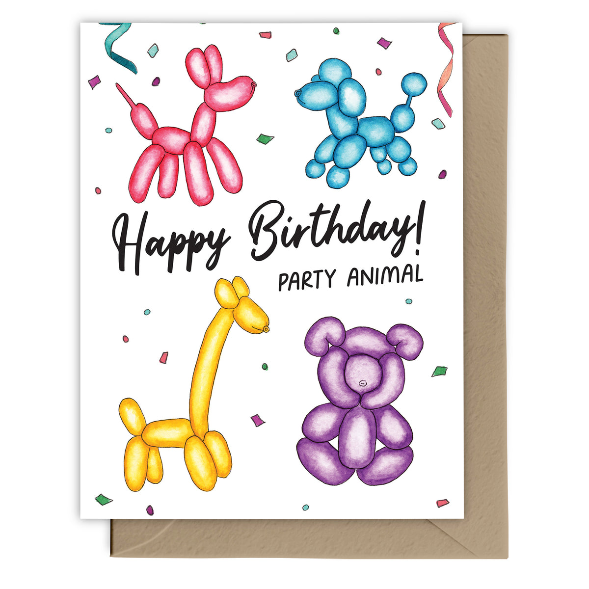 Happy Birthday Party Animal Card – Lucky Bat Paper Co.
