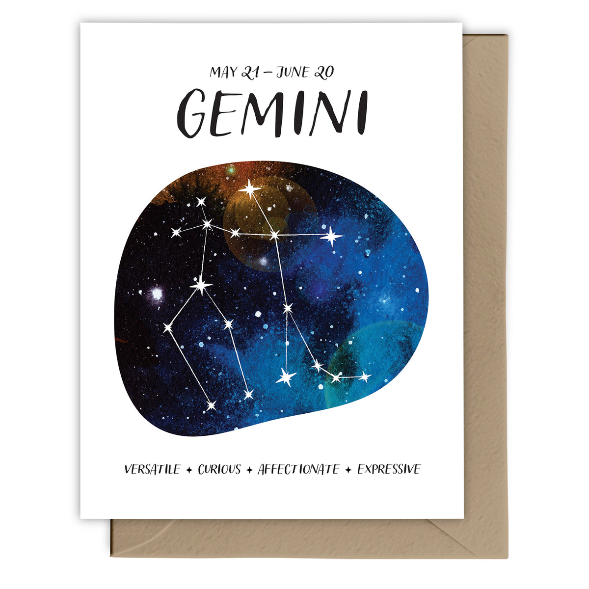 Gemini, Zodiac Card – Lucky Bat Paper Co.