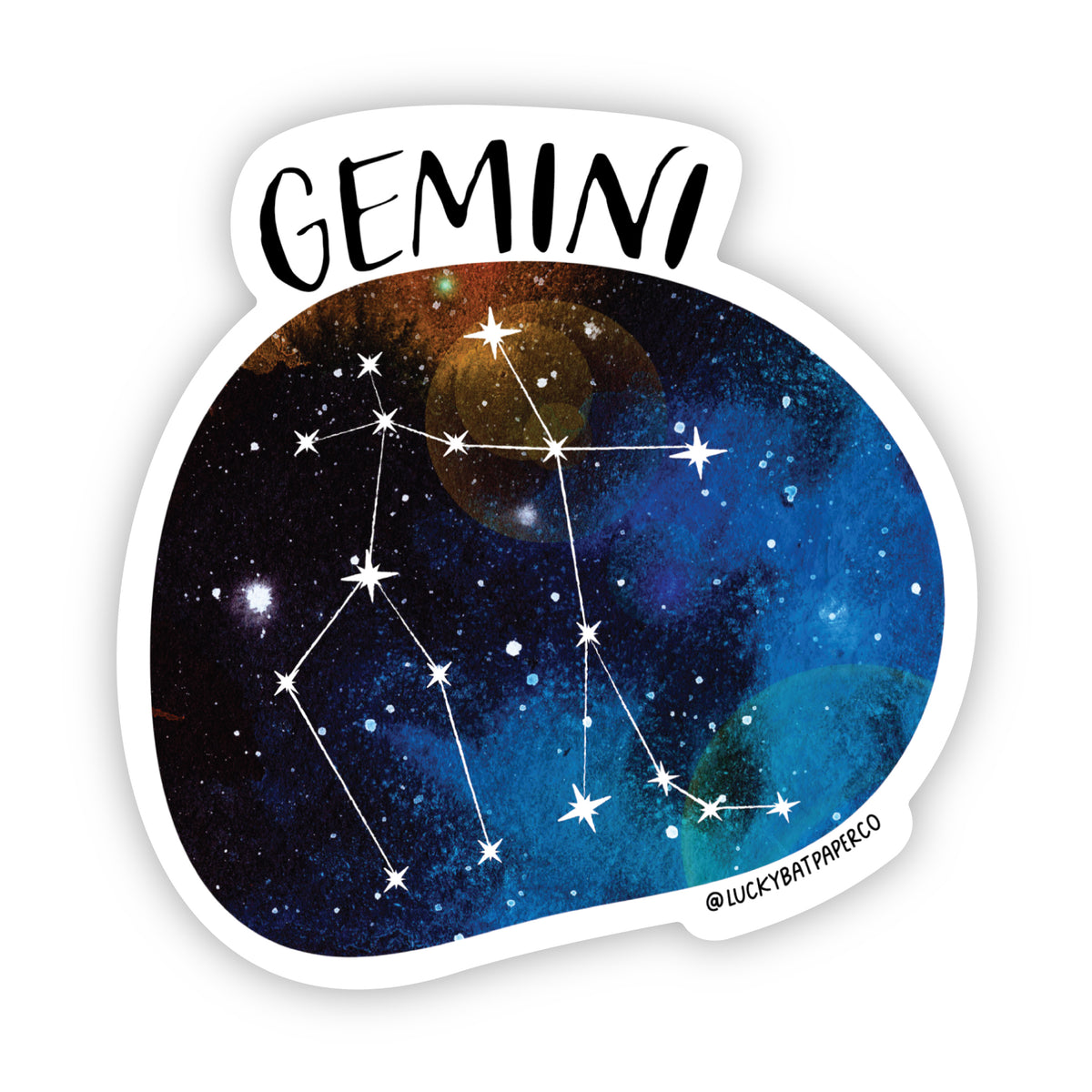 Gemini Sticker – Lucky Bat Paper Co.