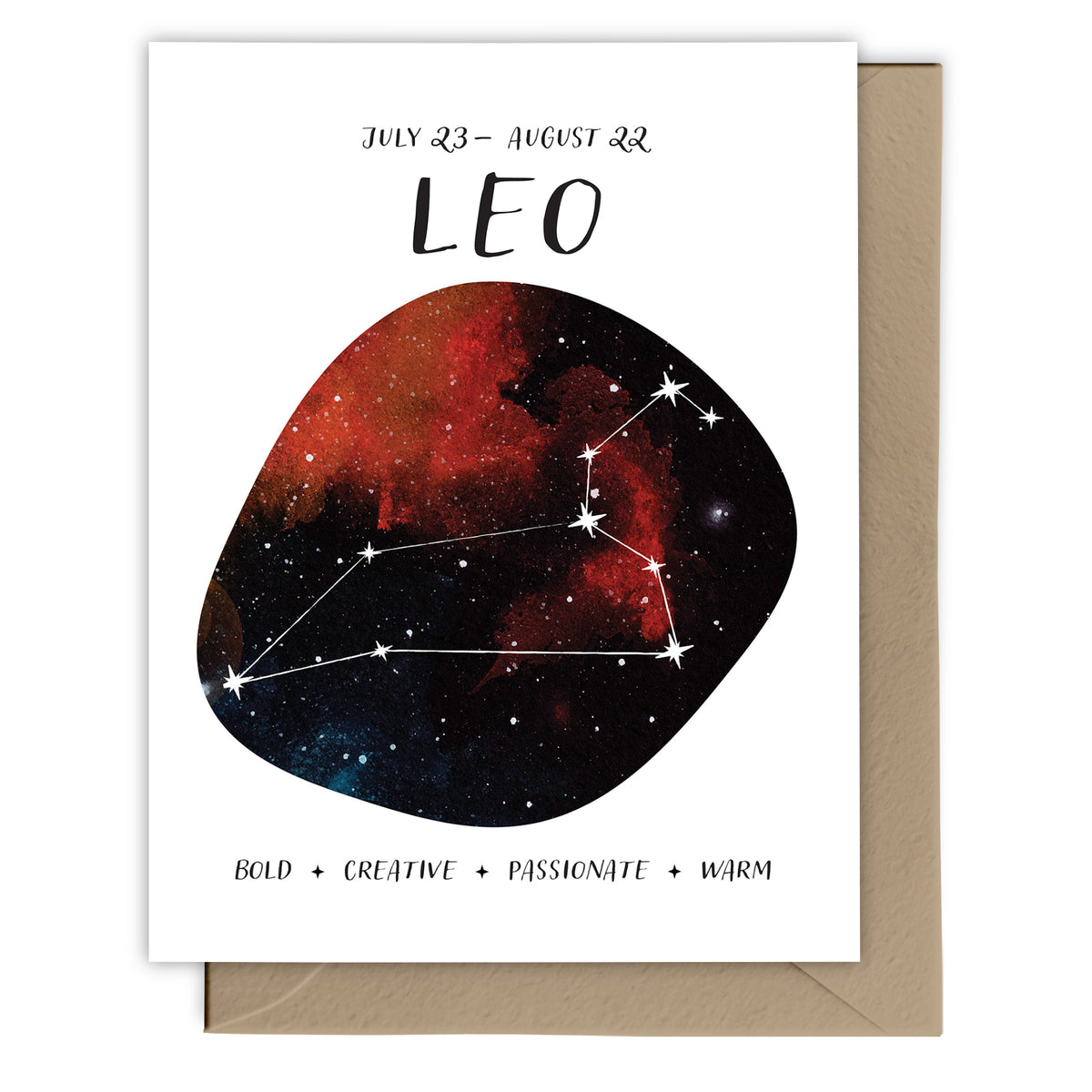 Leo, Zodiac Card – Lucky Bat Paper Co.