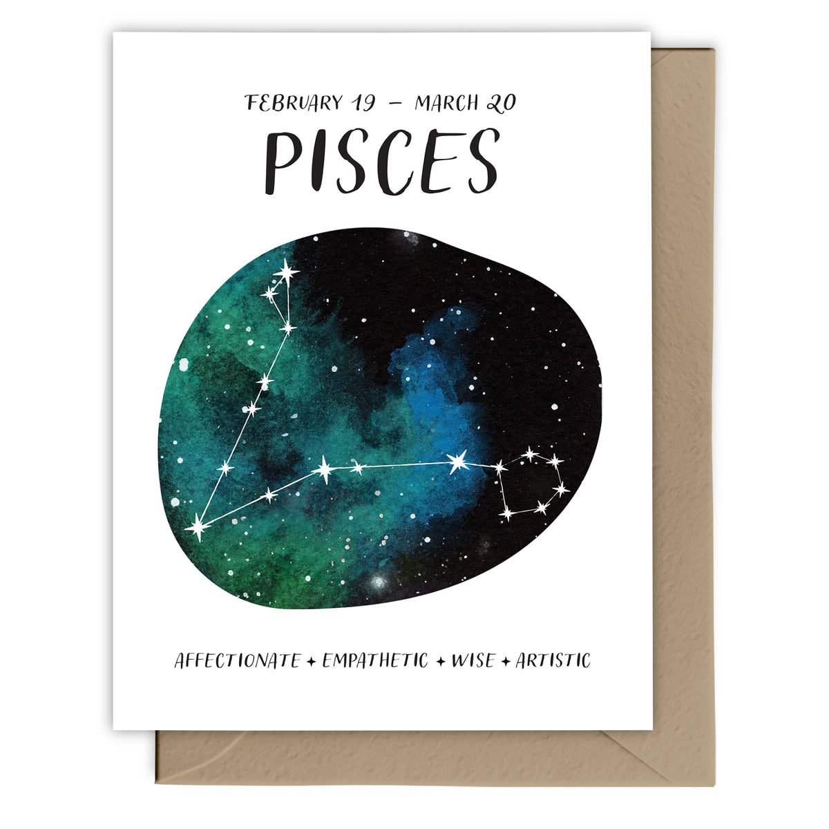 Pisces, Zodiac Card – Lucky Bat Paper Co.