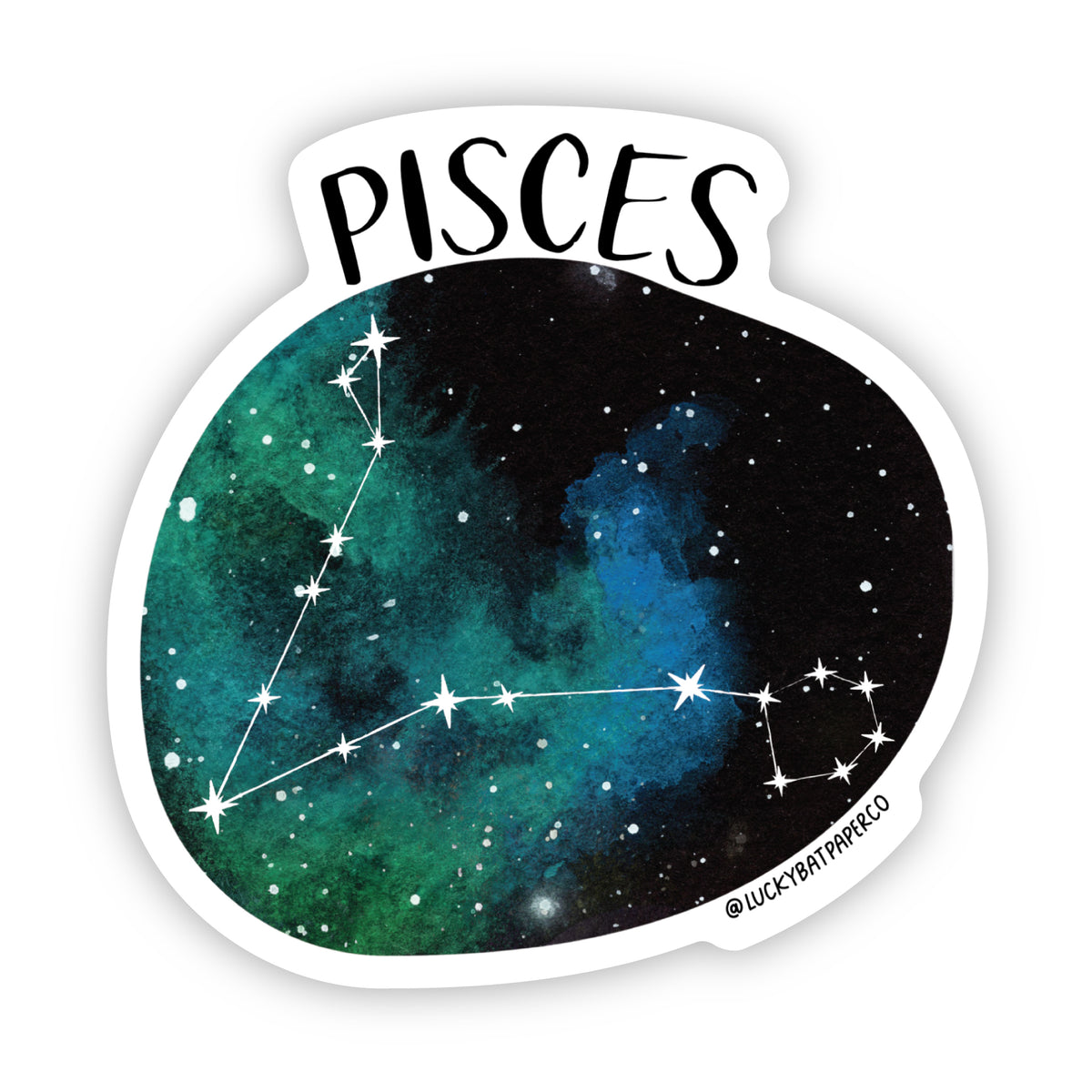 Pisces Sticker – Lucky Bat Paper Co.