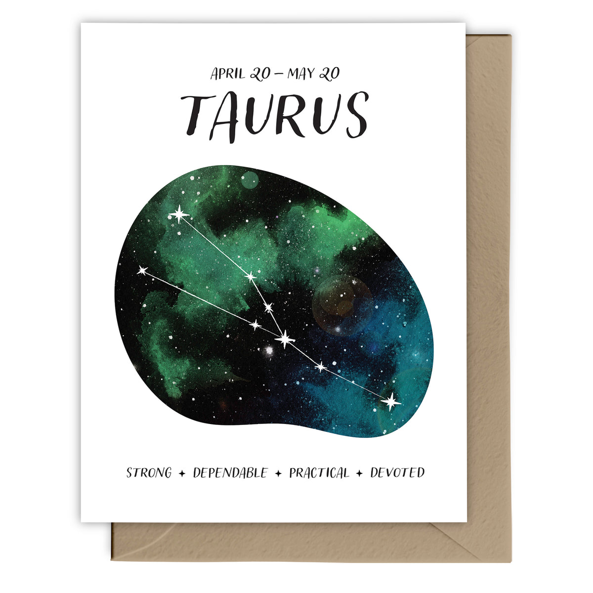 Taurus, Zodiac Card – Lucky Bat Paper Co.