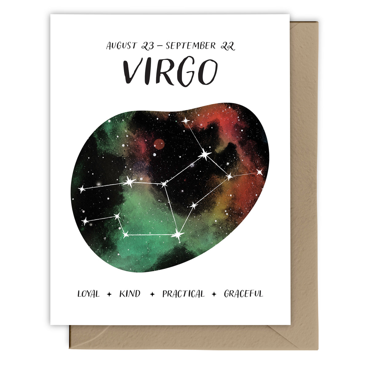 Virgo, Zodiac Card – Lucky Bat Paper Co.