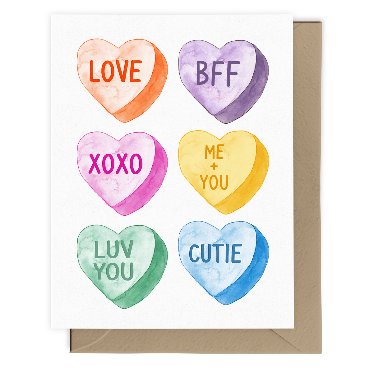 Candy Hearts Card – Lucky Bat Paper Co.