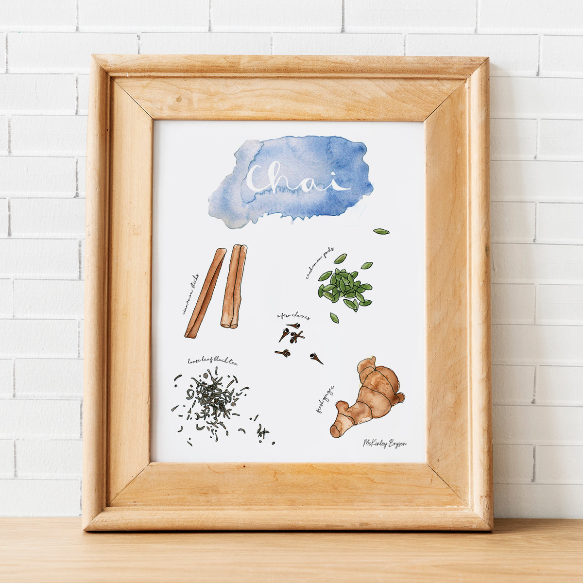 Chai Illustration | Watercolor Print – Lucky Bat Paper Co.