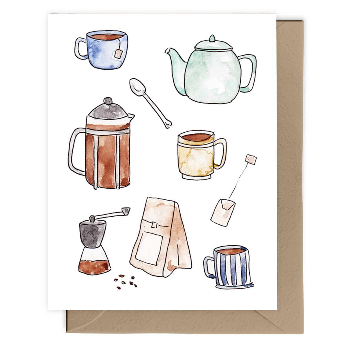Coffee & Tea Card – Lucky Bat Paper Co.